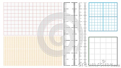 Metric Graph Paper And Corner Ruler Set Vector Stock Photo ...