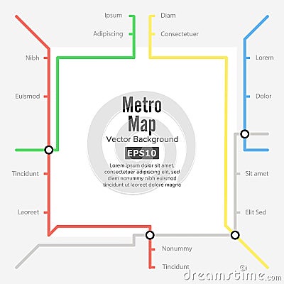 Metro Map Vector. Rapid Transit Illustration. Colorful Background With ...