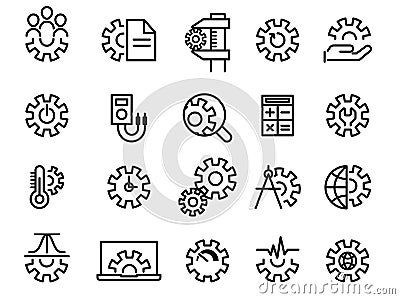 Metrology Icon Set In Outline Design Cartoon Vector | CartoonDealer.com ...