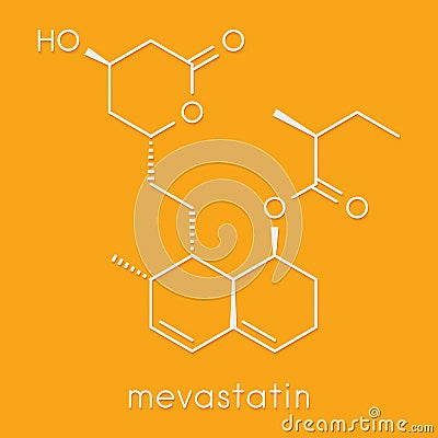 Mevastatin Hypercholesterolemia Drug Molecule. Skeletal Formula. Stock ...