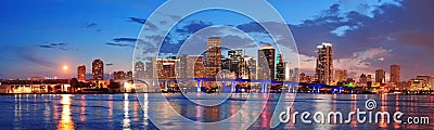 Miami Night Scene Royalty Free Stock Image - Image: 23792996