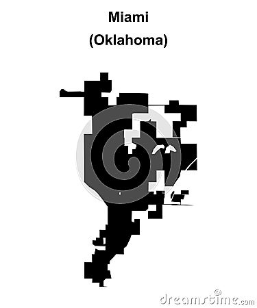 Miami Outline Map Cartoon Vector | CartoonDealer.com #357495391