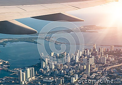 Miami Skyline From The Airplane Stock Images - Image: 36758504