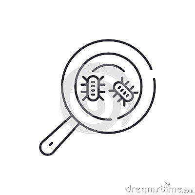 Microbial Analysis Line Icon Concept. Microbial Analysis Vector Linear ...