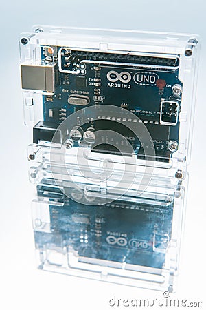 Microcontroller Arduino Uno Breadboard Processor Editorial Photo ...