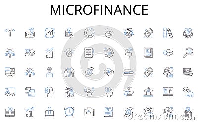 Microfinance Line Icons Collection. Vision, Integrity, Empathy ...