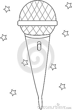 Microphone Coloring Page Stock Illustration - Image: 54173060