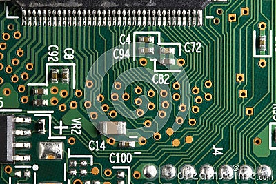 Microprocessor Printed Circuit Board With Electronic Components And ...
