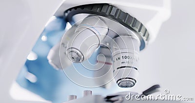 Microscope Research Test in Laboratory Closeup for Medical Science and ...