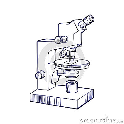 Microscope Sketch And Line Art Cartoon Vector | CartoonDealer.com ...