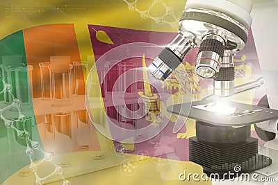Microscope On Sri Lanka Flag - Science Development Digital Background ...
