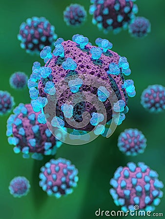 Virus Cells Invading Host Organism Causing Disease, Under Microscope ...