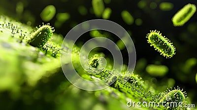 Microscopic View Of Bacteria Multiplying And Spreading On A Surface ...