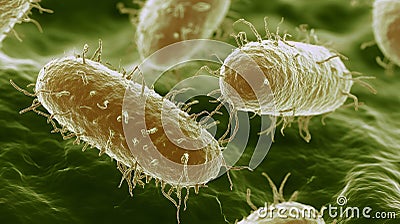 Microscopic View Of Bacteria With Pili Stock Photography ...