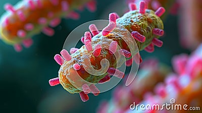 Microscopic View Of Campylobacter Jejuni Bacteria AI Generated Royalty ...