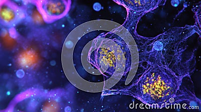 Microscopic View Of Cells Showing Cytoskeleton And Internal Structures ...