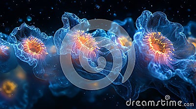 Microscopic View Of Ciliates Thriving In Freshwater During A Summer ...