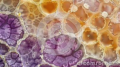 A Microscopic View Of A Crosssection Of A Tree Trunk Showcasing The ...