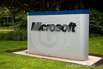 Microsoft Corporation Campus Sign Editorial Image - Image: 14984830