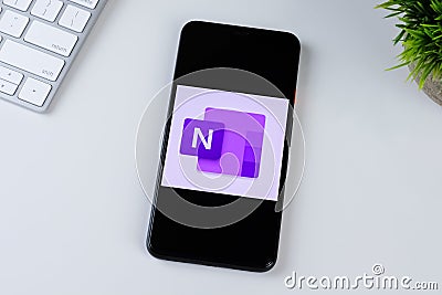 Microsoft OneNote App Logo On A Smartphone Screen. Editorial Photo ...