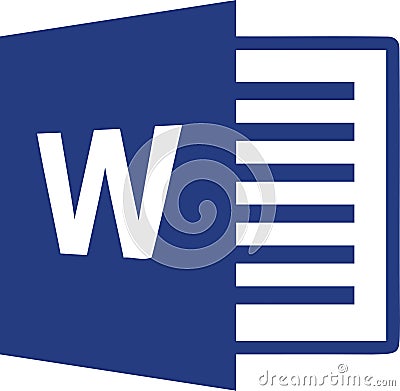 Microsoft Word Blue Symbol Sign, Word Application Cartoon Vector ...