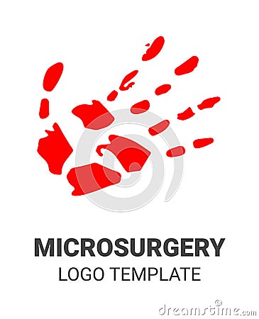 Microsurgery Logo Template In Flat Style. Hand Drawn Hand Symbol ...