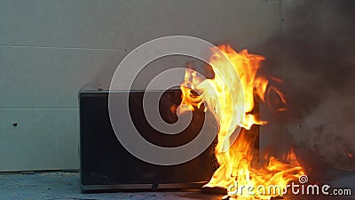 Microwave Oven on Fire. the Concept of Fire in the Kitchen. Stock Video ...