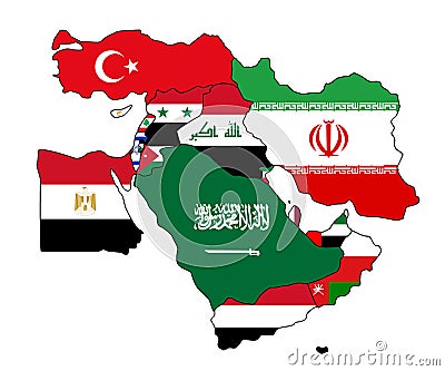 Middle East Flag Map Stock Vector - Image: 49259386