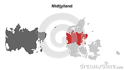 Midtjylland Outline Map Vector Illustration | CartoonDealer.com #378856954