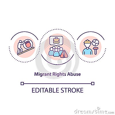 Migrant Rights Abuse Concept Icon Vector Illustration | CartoonDealer ...