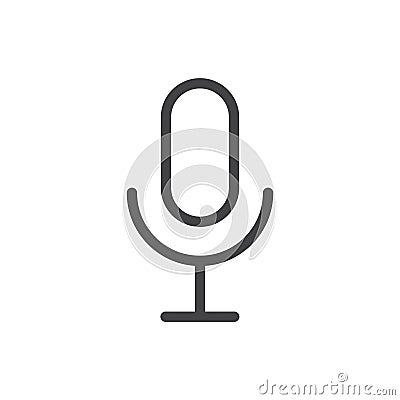 Mike Icon Thin Outline Art Symbol Cartoon Vector | CartoonDealer.com ...