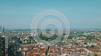 Milan, Aerial View of the City Stock Video - Video of italy, roof ...