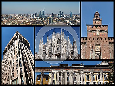Milan Landmarks Collage Stock Photo | CartoonDealer.com #54143592