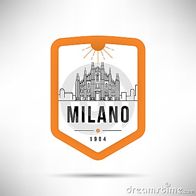 Milano City Modern Skyline Vector Template Royalty-Free Stock Photo ...