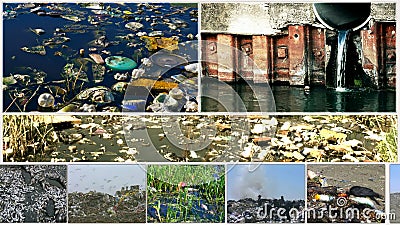 Milieuvervuiling in Divers Vorm-gespleten Scherm Stock Footage - Video ...