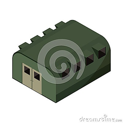 Military Barracks Base Camp Isometric Icon Vector Illustration ...