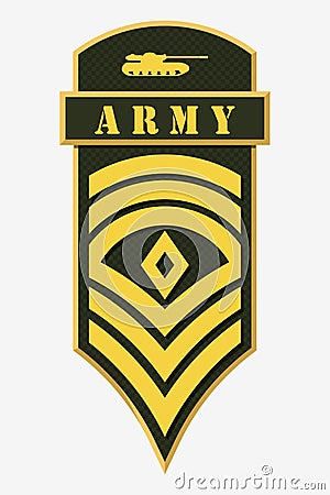 Military Ranks And Insignia. Stripes And Chevrons Of Army Cartoon ...