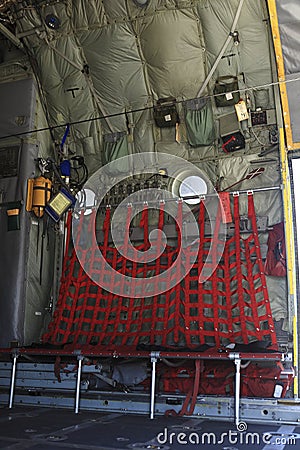 Military Transport Plane Interior Royalty-Free Stock Photography ...
