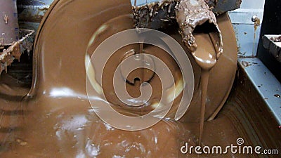Milk chocolate in vat stock footage. Video of factory - 40750116