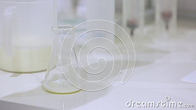 Milk Testing in Lab Flask. Food Quality Control. Analysis of Milk ...