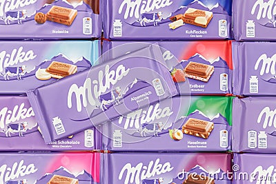 Milka Chocolate Chocolates Different Types Variety Background Editorial ...