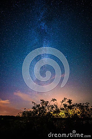 Beautiful Starry Night Sky With Milky Way And Water. Royalty-Free Stock ...