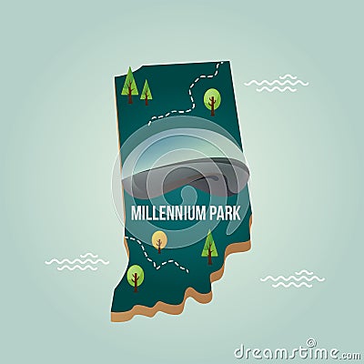 Millenium Park Illustration Royalty-Free Cartoon | CartoonDealer.com ...