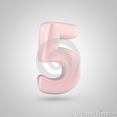 Millenium Pink Color Number 5 On White Background Stock Image ...