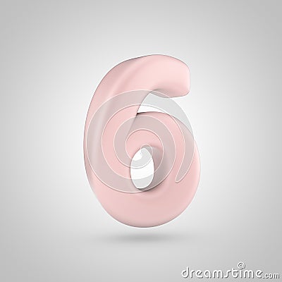 Millennium Pink Color Number 6 On White Background Royalty-Free Stock ...