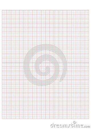 Millimeter Grid On A4 Size Page. Divided By Black 1 And Red 10 Mm Lines ...