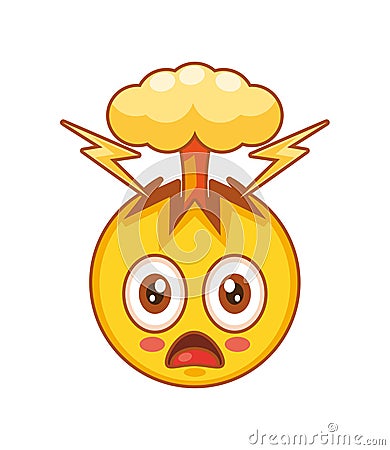 Mind Blown Overwhelmed Emoji Exploding Cartoon Vector | CartoonDealer ...
