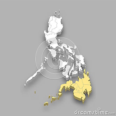 Mindanao Region Location Within Philippines Map Cartoon Vector ...