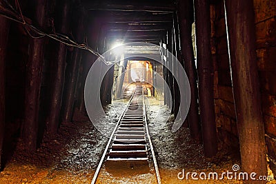 Mine With Railroad Track - Underground Mining Royalty Free Stock Photo ...