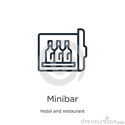 Minibar Icon. Thin Linear Minibar Outline Icon Isolated On White ...